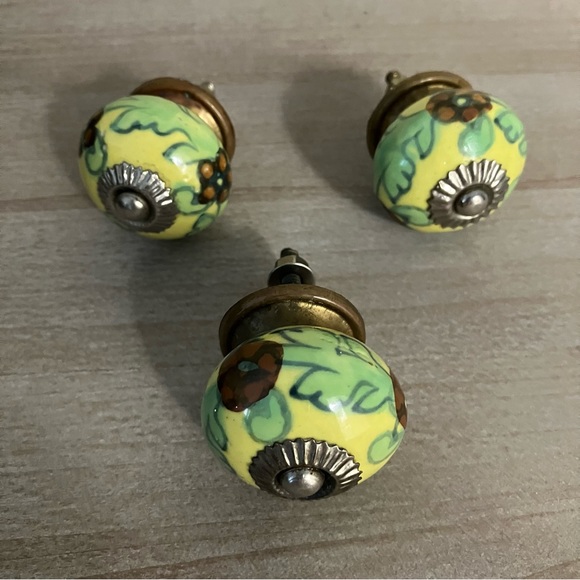 dont know | Other | Floral Ceramic Porcelain Drawercabinet Round Knobs 3 Count Set | Poshmark